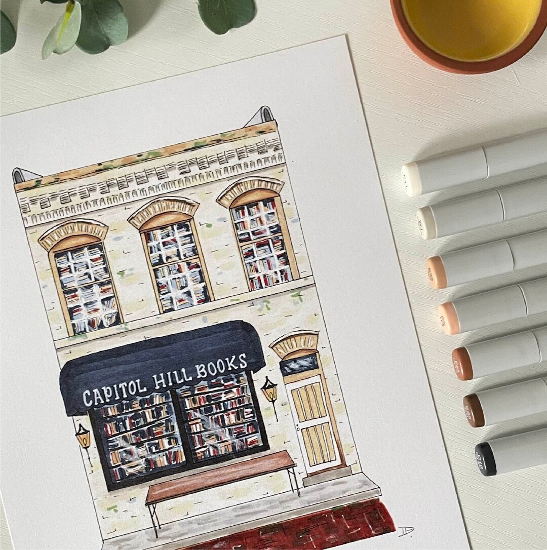 Capitol Hill Books Print on Recycled Cardstock | 5x7 Print/notecard or 8x10 Print - Etsy