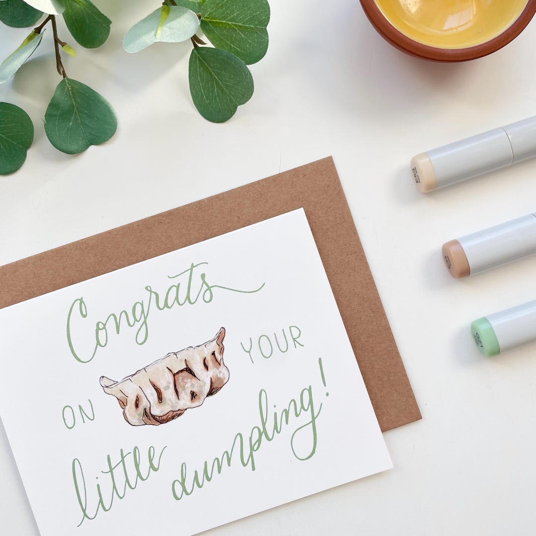Congrats on Your Little Dumpling | Hand Illustrated Greeting Card - Etsy