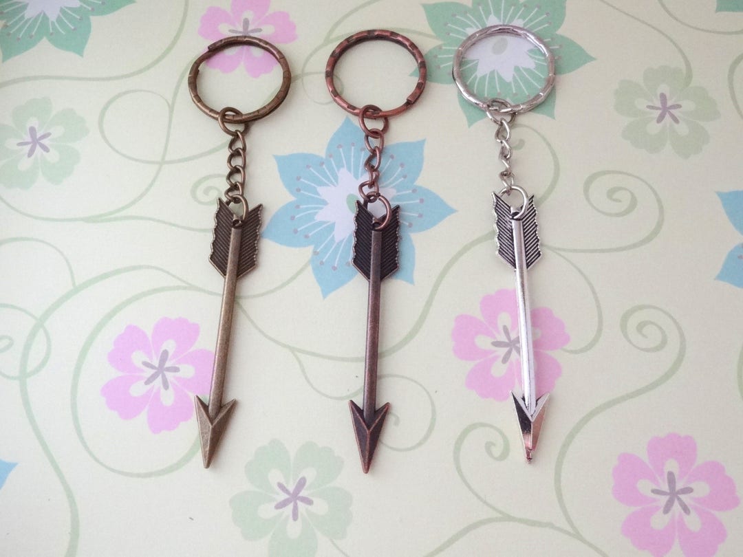Bronze, Copper or Silver Arrow Keychain Ready to Ship - Etsy