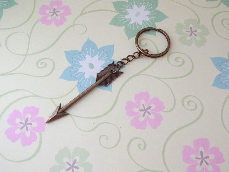 Bronze Copper or Silver Arrow Keychain Ready to Ship | Etsy