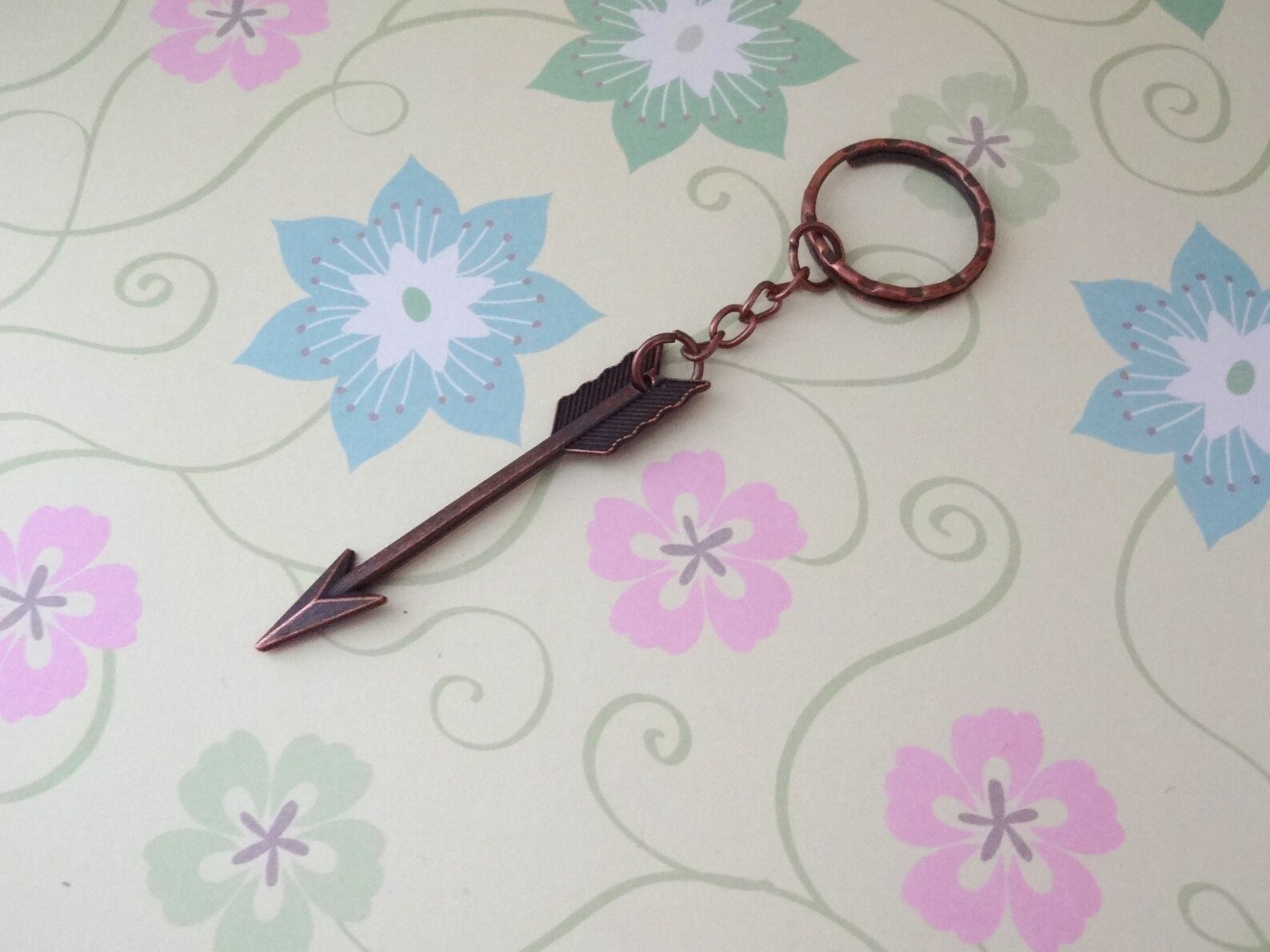 Bronze Copper or Silver Arrow Keychain Ready to Ship | Etsy