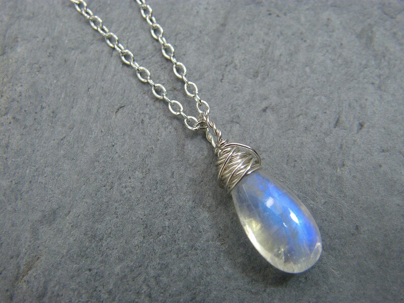 Moonstone Necklace Blue Moonstone Moonstone Pendant - Etsy