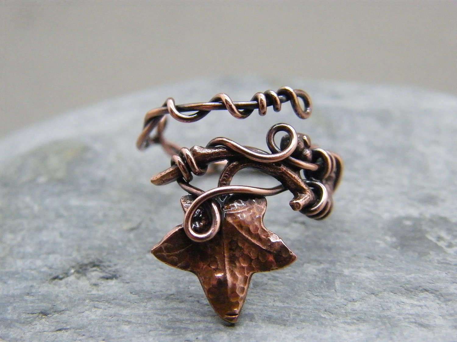 Leaf Ring Adjustable Ring Adjustable Leaf Ring Copper - Etsy UK