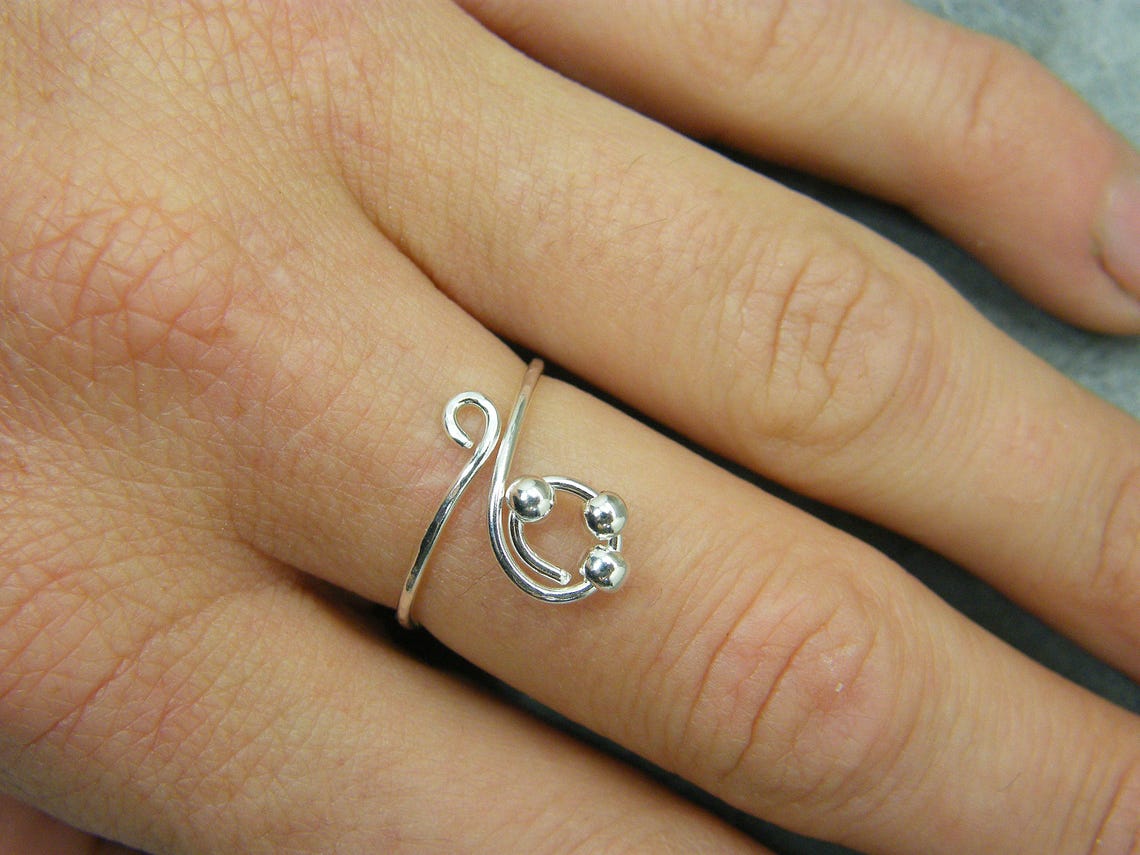 Plain silver ring Adjustable sterling silver ring Popular | Etsy