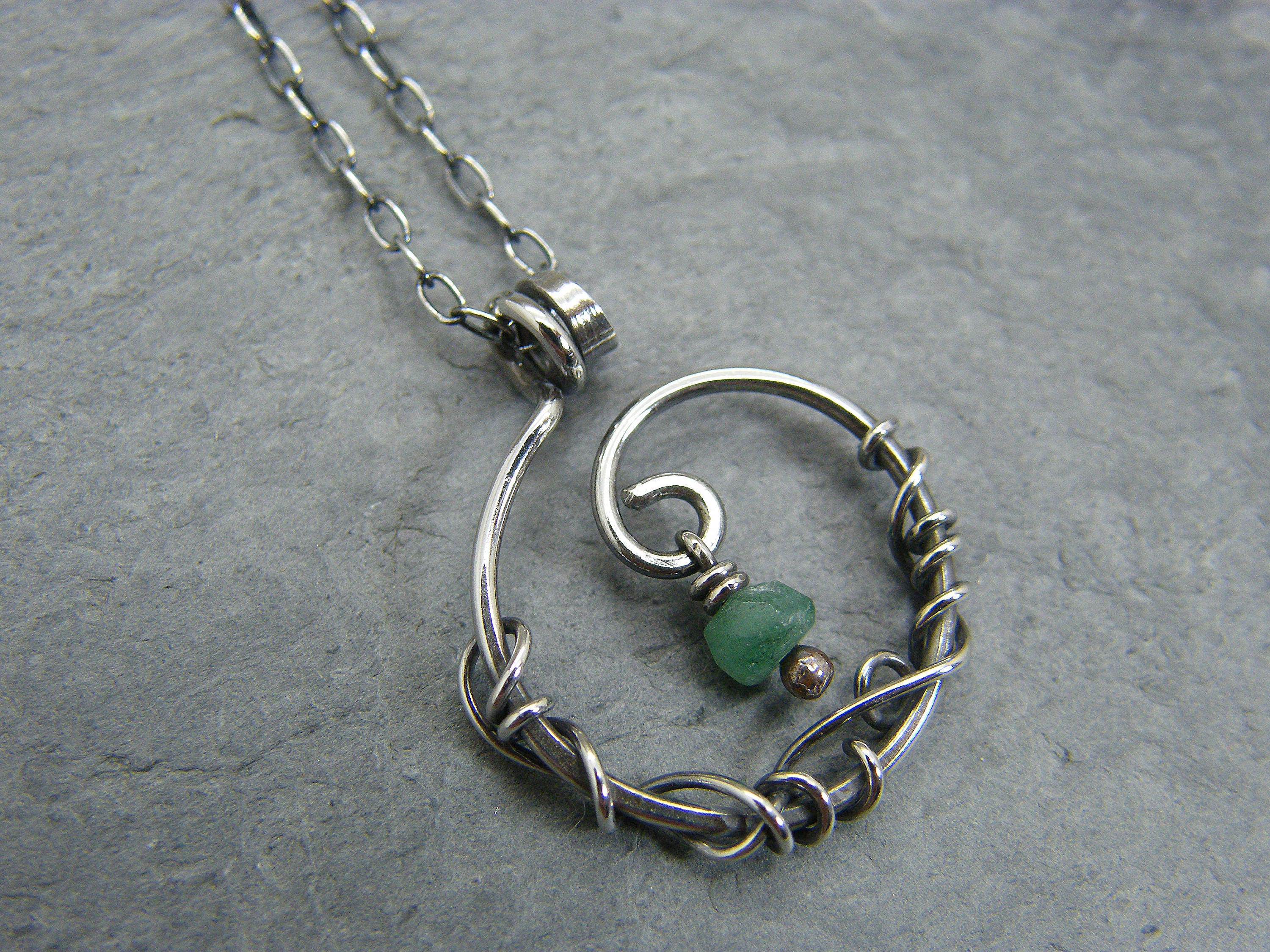 May Birthstone Necklace Emerald Necklace Emerald Pendant - Etsy