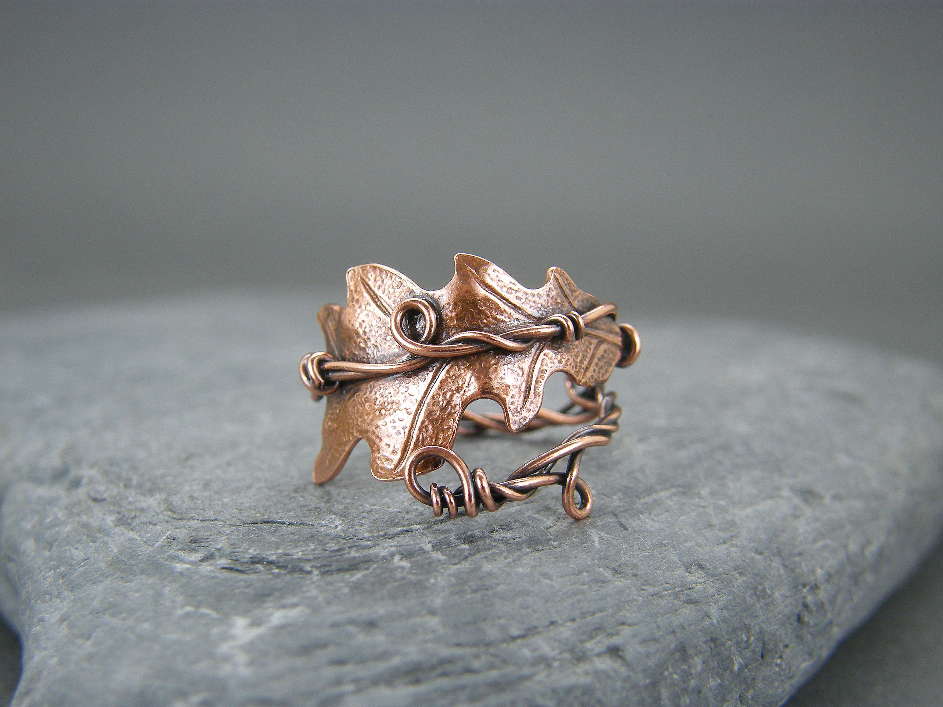 Leaf Ring Oak Leaf Ring Thumb Ring Adjustable Ring - Etsy UK