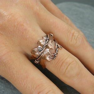 Leaf Ring ~ Oak Leaf Ring ~ Thumb Ring ~ Adjustable Ring ~ Copper Ring ...