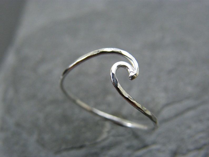 Wave Ring Sterling Silver Wave Ring Ocean Wave Ring | Etsy