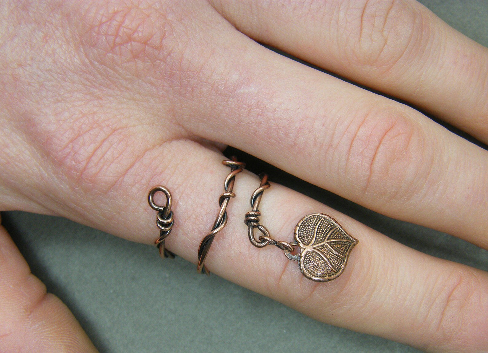 Thumb Ring Adjustable Ring Charm Ring Antique Copper | Etsy