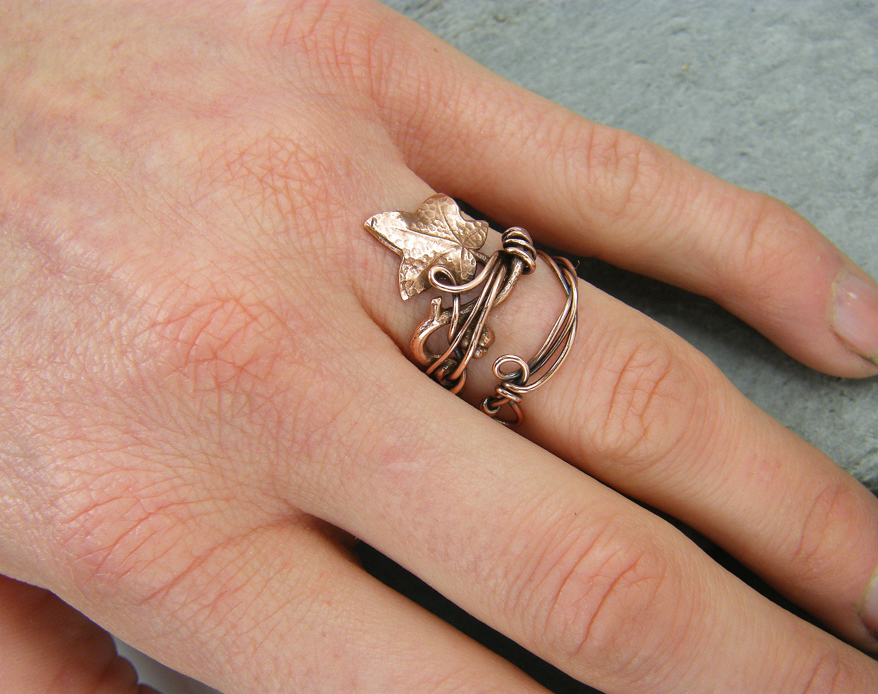 Leaf Ring Adjustable Ring Adjustable Leaf Ring Copper - Etsy UK
