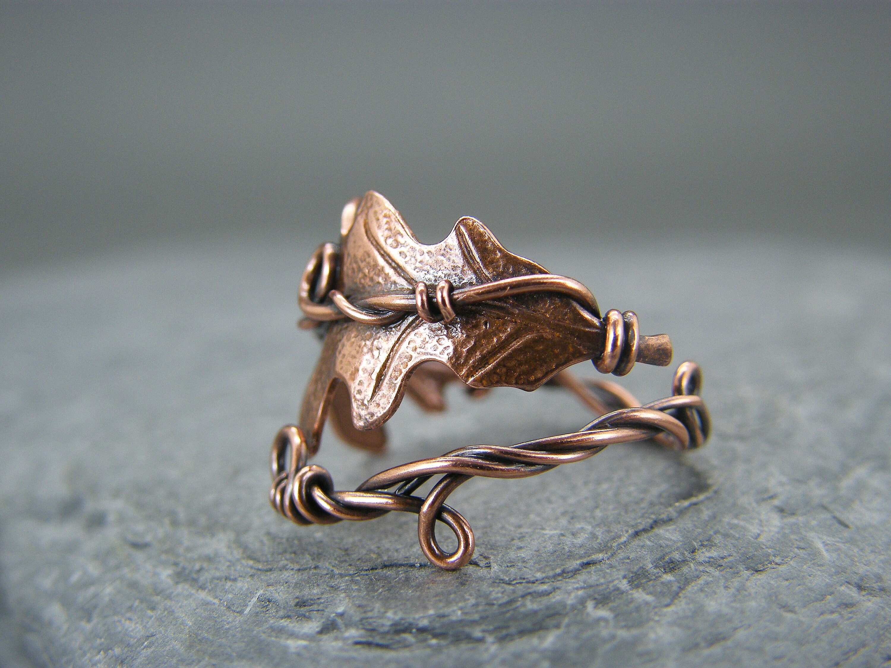 Leaf Ring Oak Leaf Ring Thumb Ring Adjustable Ring - Etsy UK