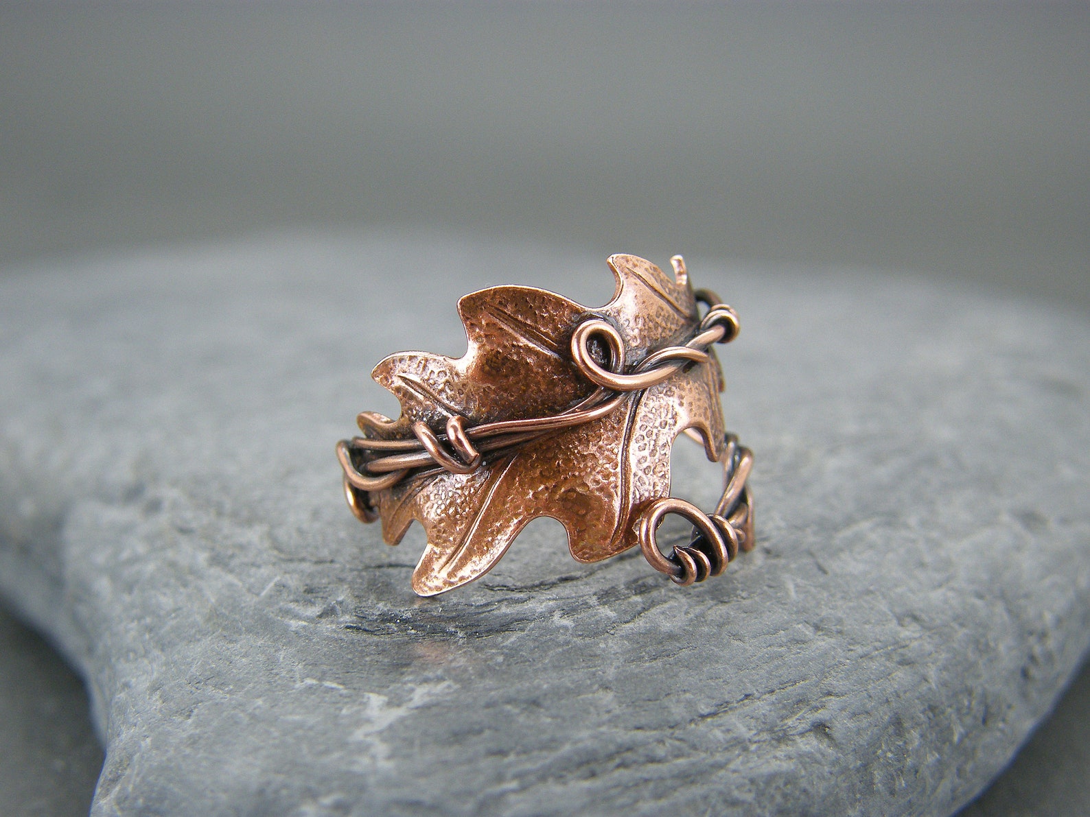 Leaf Ring Oak Leaf Ring Thumb Ring Adjustable Ring - Etsy UK