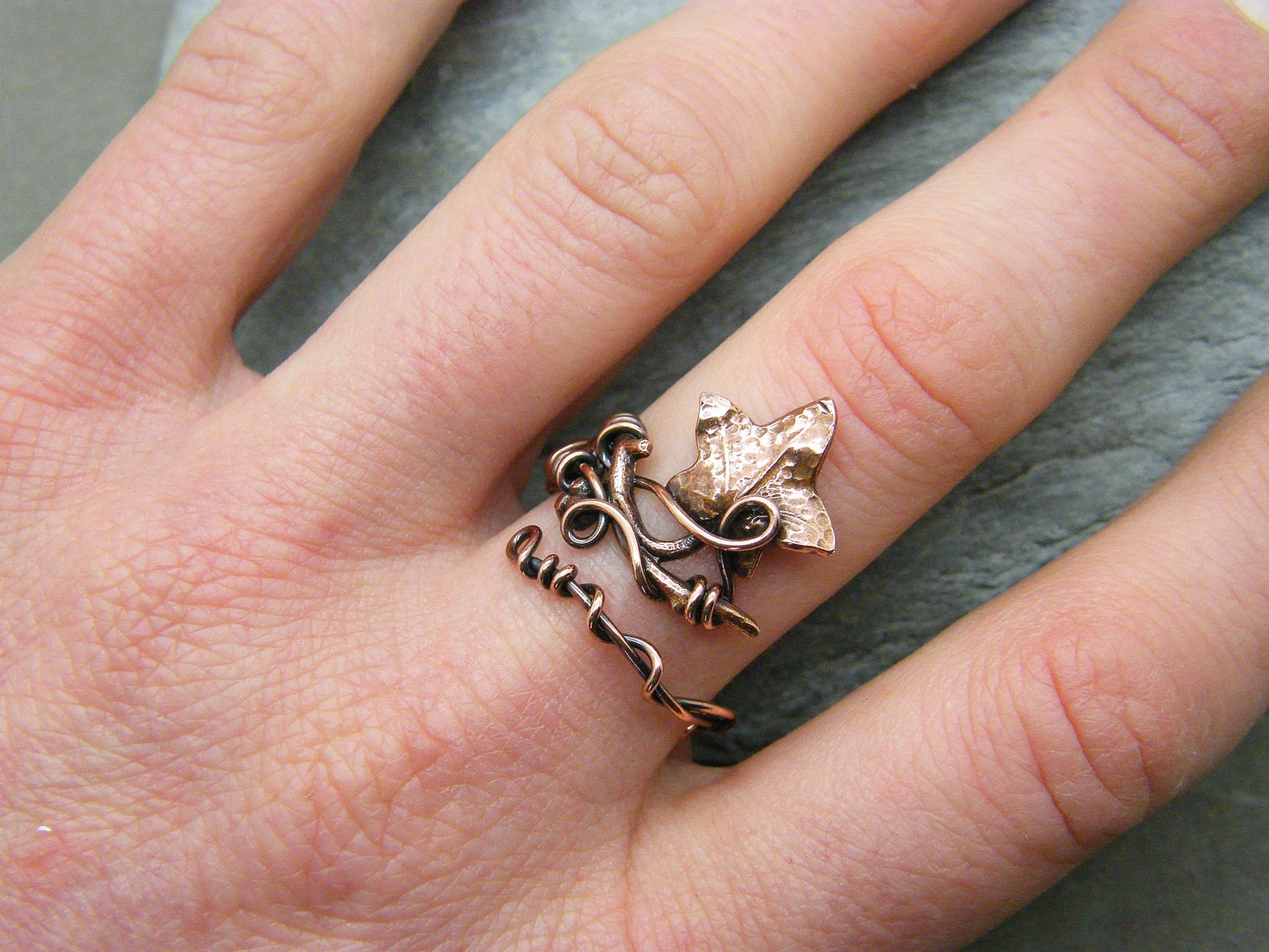 Leaf Ring Adjustable Ring Adjustable Leaf Ring Copper - Etsy UK