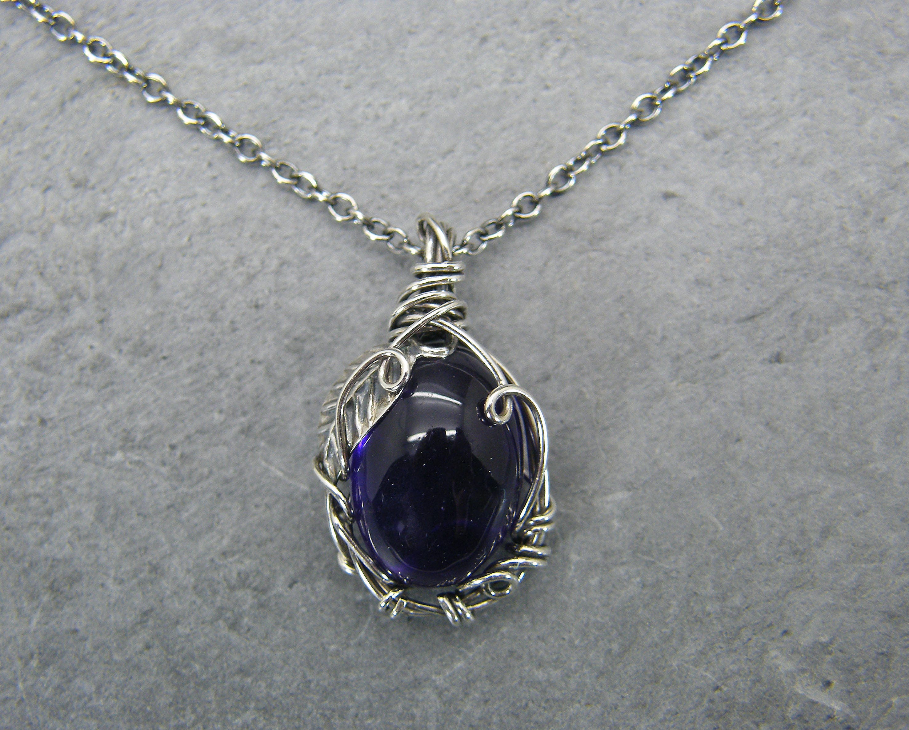 Amethyst Necklace Amethyst Pendant Sterling Silver | Etsy