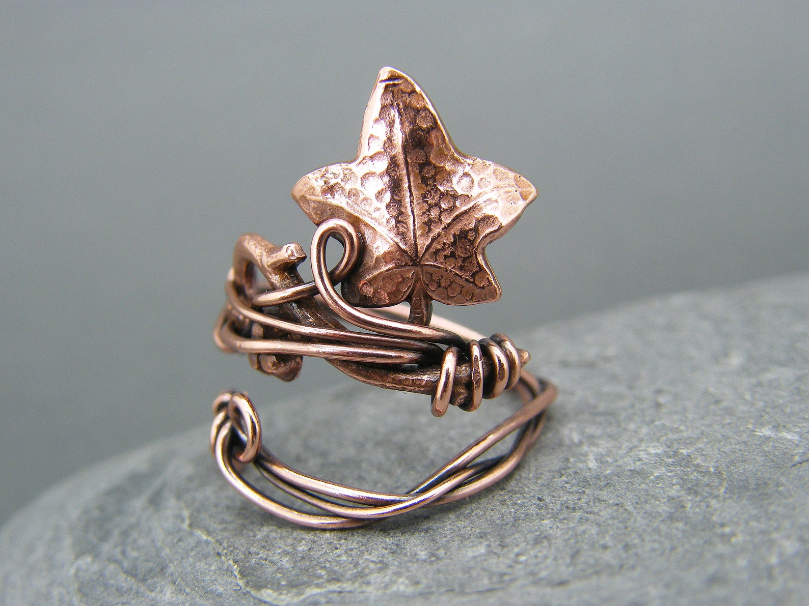 Leaf ring Adjustable ring Adjustable leaf ring Copper | Etsy