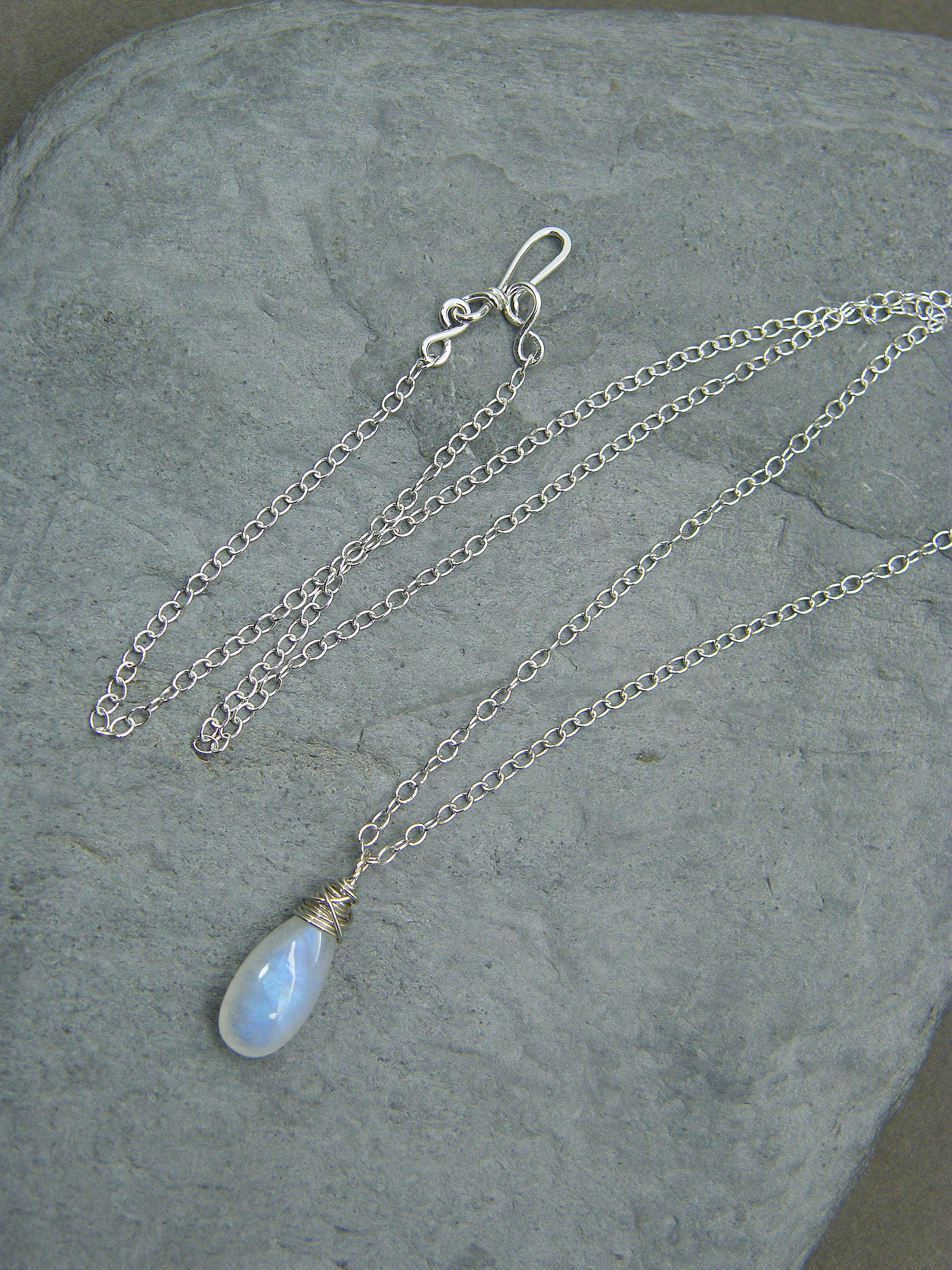 Moonstone necklace Blue moonstone Moonstone pendant | Etsy