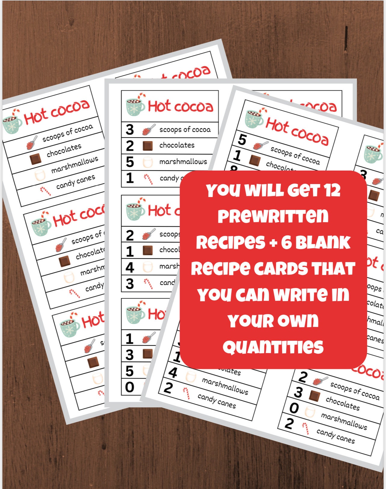 Hot Cocoa Recipe Cards for Preschool Sensory Bin - Etsy