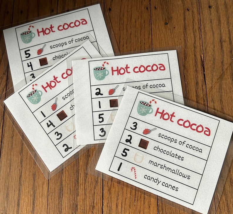 Hot Cocoa Recipe Cards for Preschool Sensory Bin - Etsy