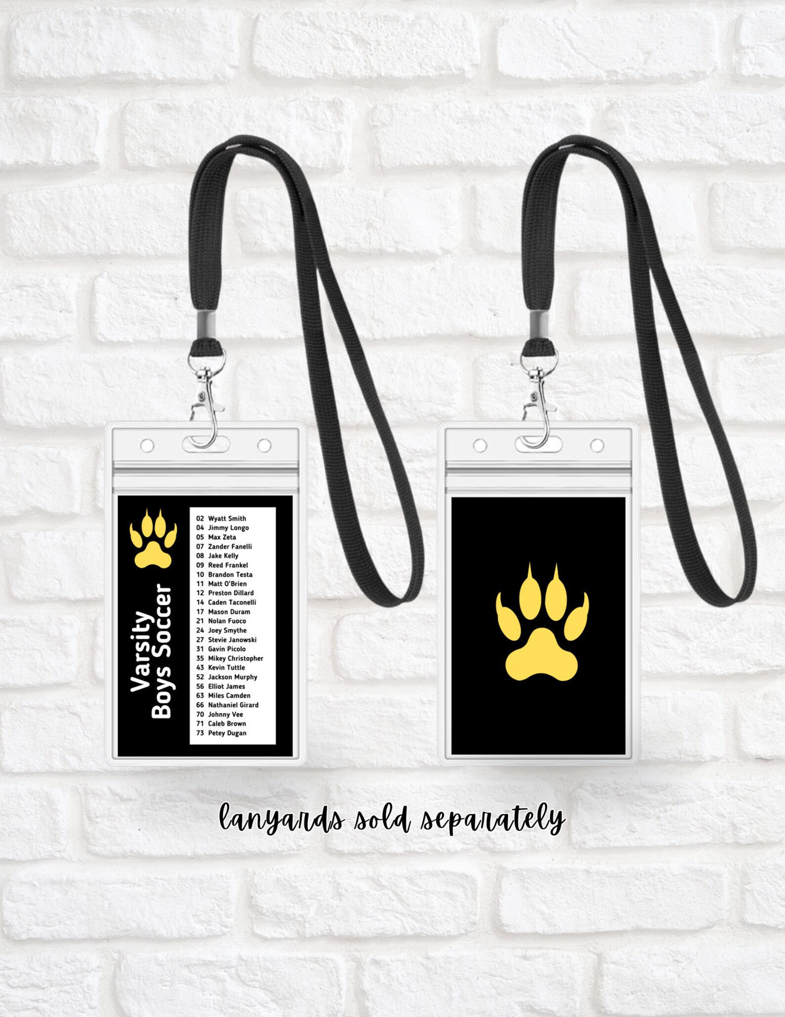 EDITABLE Team Roster Card TEMPLATE 1 - You Personalize With Your Team ...