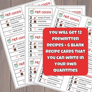 Hot Cocoa Recipe Cards for Preschool Sensory Bin - Etsy