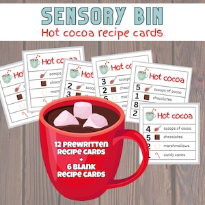 Hot Cocoa Recipe Cards for Preschool Sensory Bin - Etsy