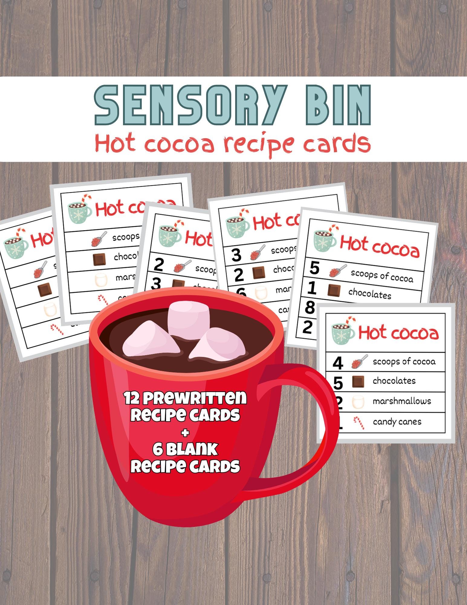 Hot Cocoa Recipe Cards for Preschool Sensory Bin - Etsy