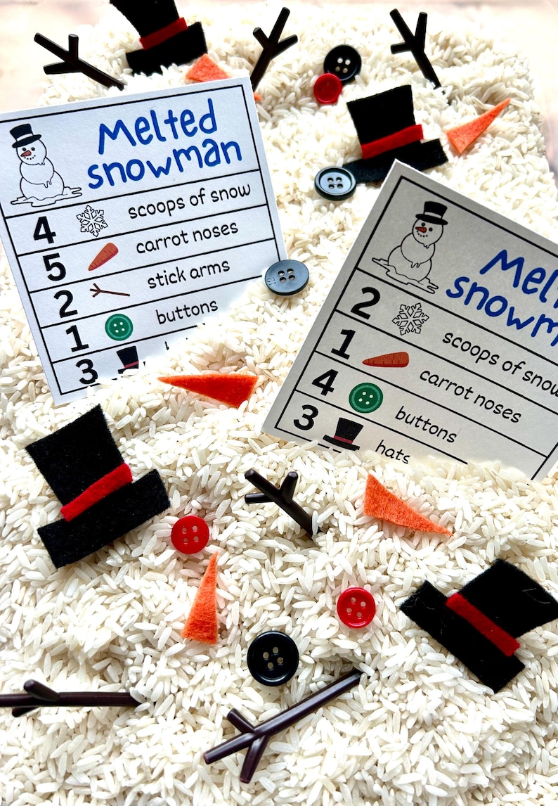 Melted Snowman Recipe Cards for Preschool Sensory Bin - Etsy