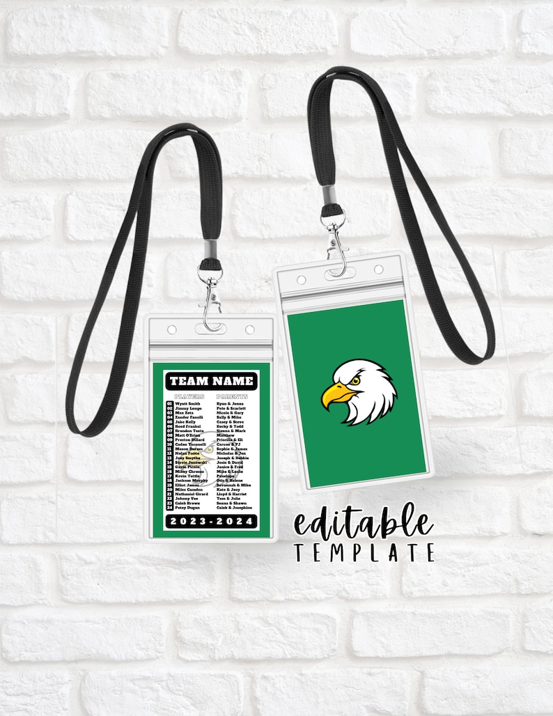 Editable Team Roster Card Template: Canva Design (digital Download) #1 ...