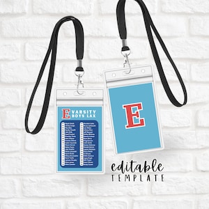 EDITABLE Team Roster Card TEMPLATE 4 - W/two Columns, Color Block - You ...