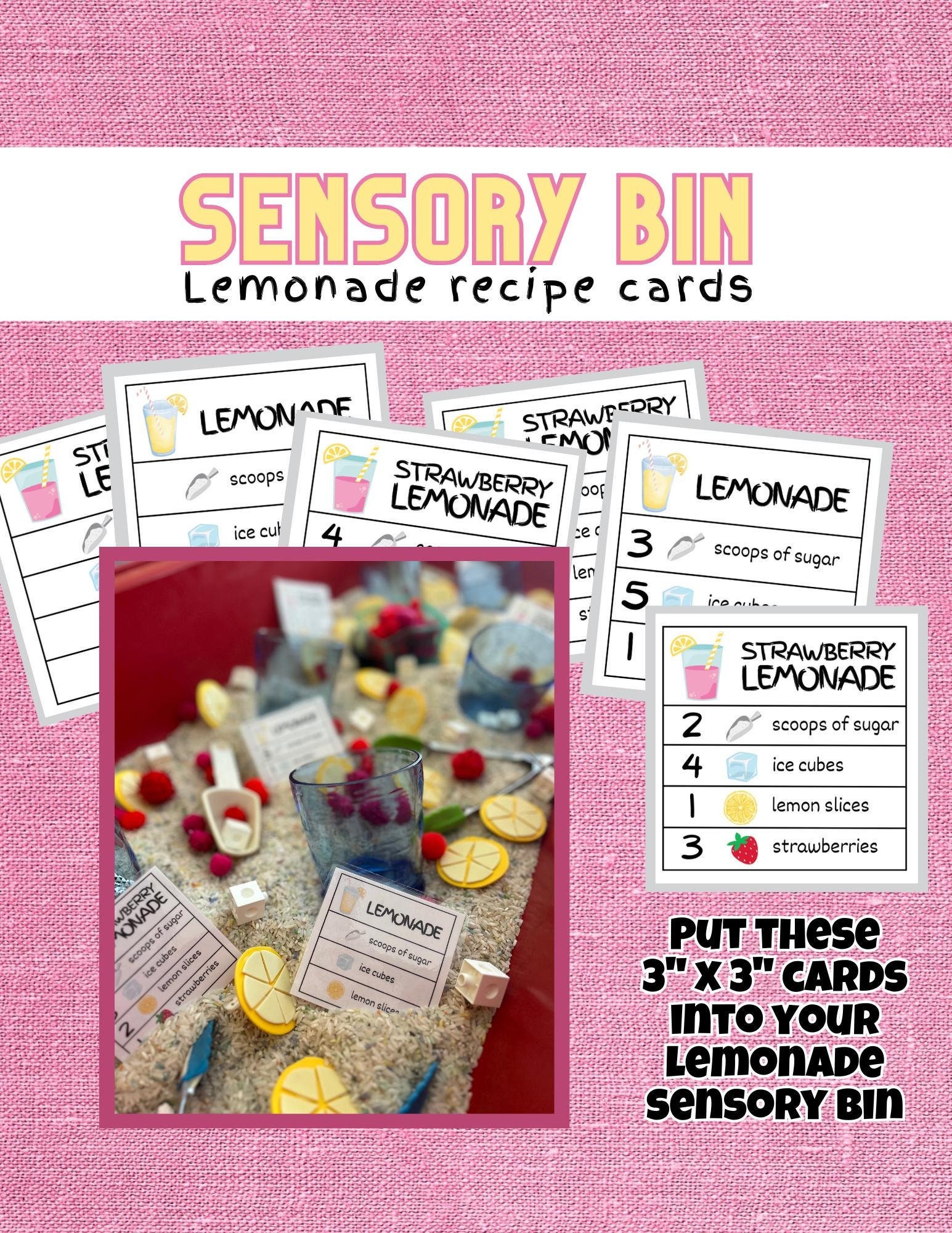 Lemonade Recipe Cards for Preschool Sensory Bin - Etsy