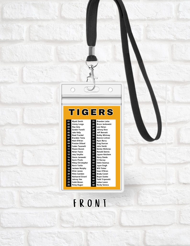 Editable Team Roster Card Template: Two-sided, Customizable Design ...