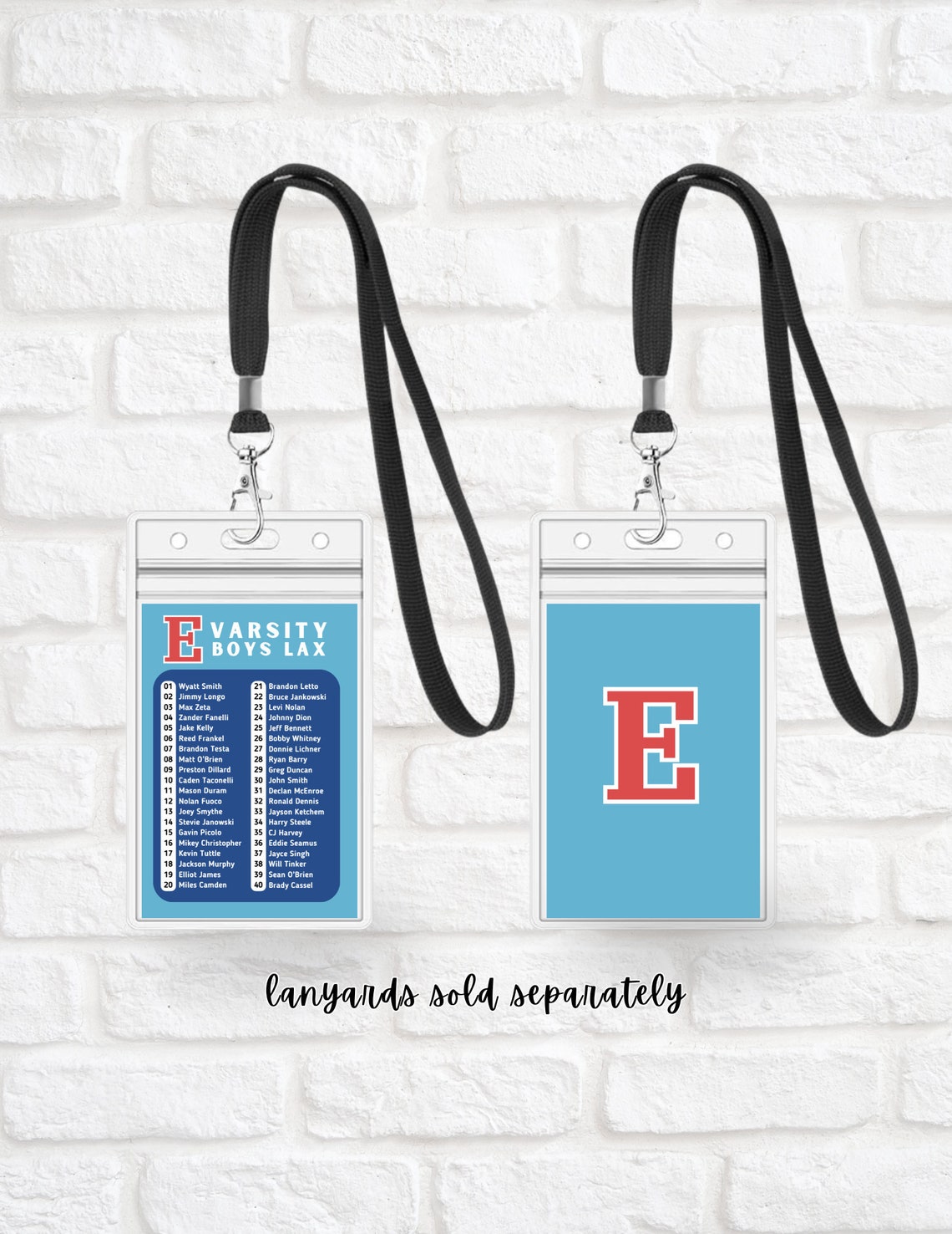 EDITABLE Team Roster Card TEMPLATE 4 - W/two Columns, Color Block - You ...