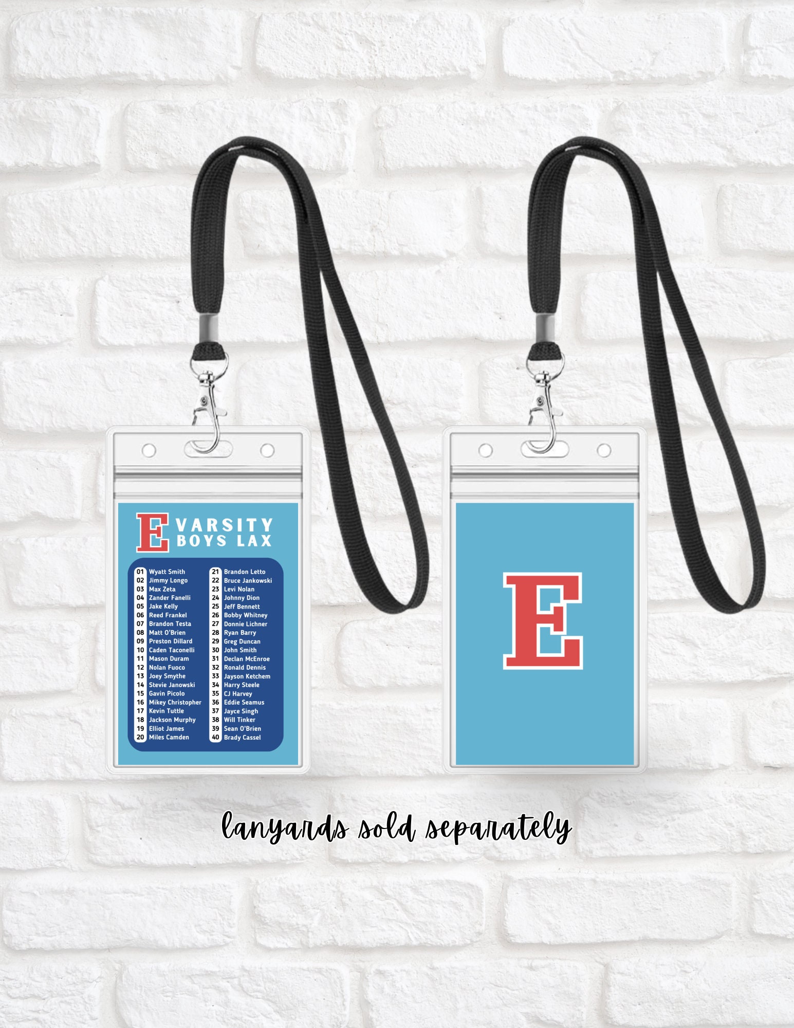 EDITABLE Team Roster Card TEMPLATE 4 - W/two Columns, Color Block - You ...