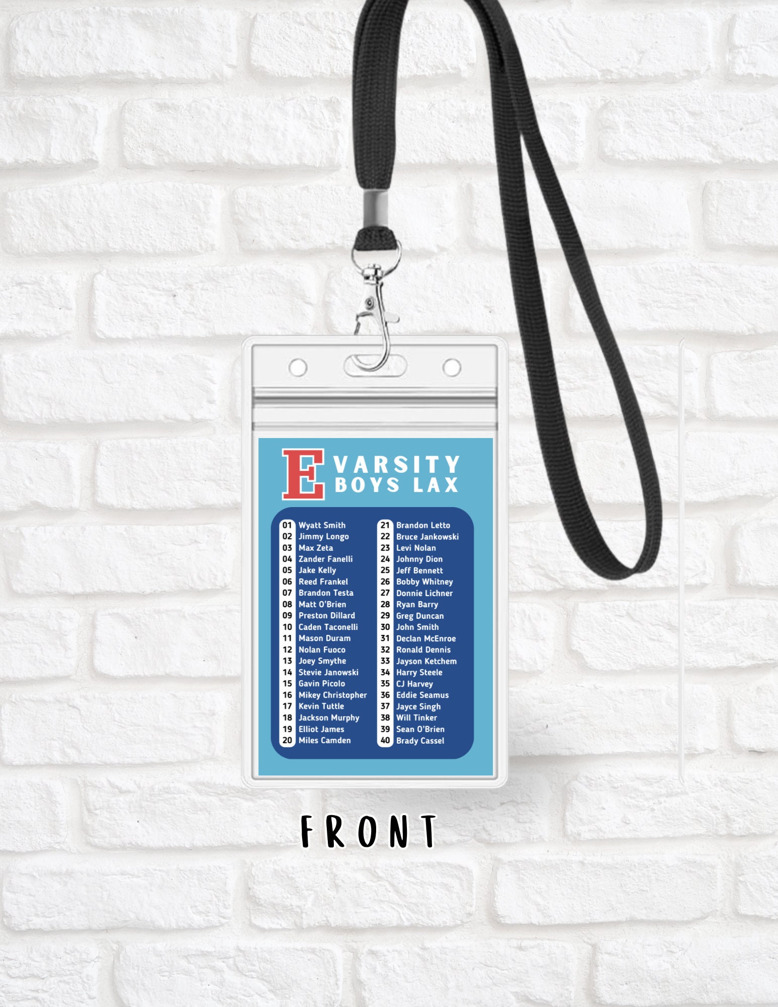 EDITABLE Team Roster Card TEMPLATE 4 - W/two Columns, Color Block - You ...