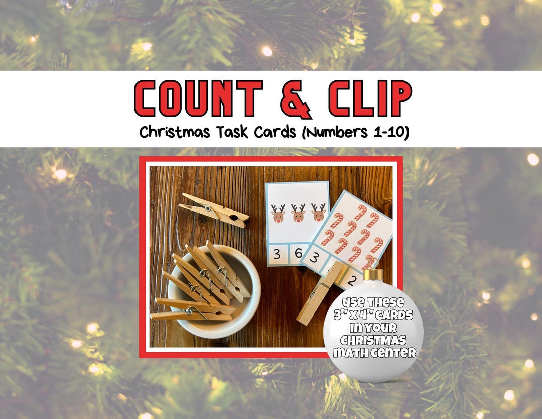 Christmas Count & Clip Cards (numbers 1-10) - Etsy
