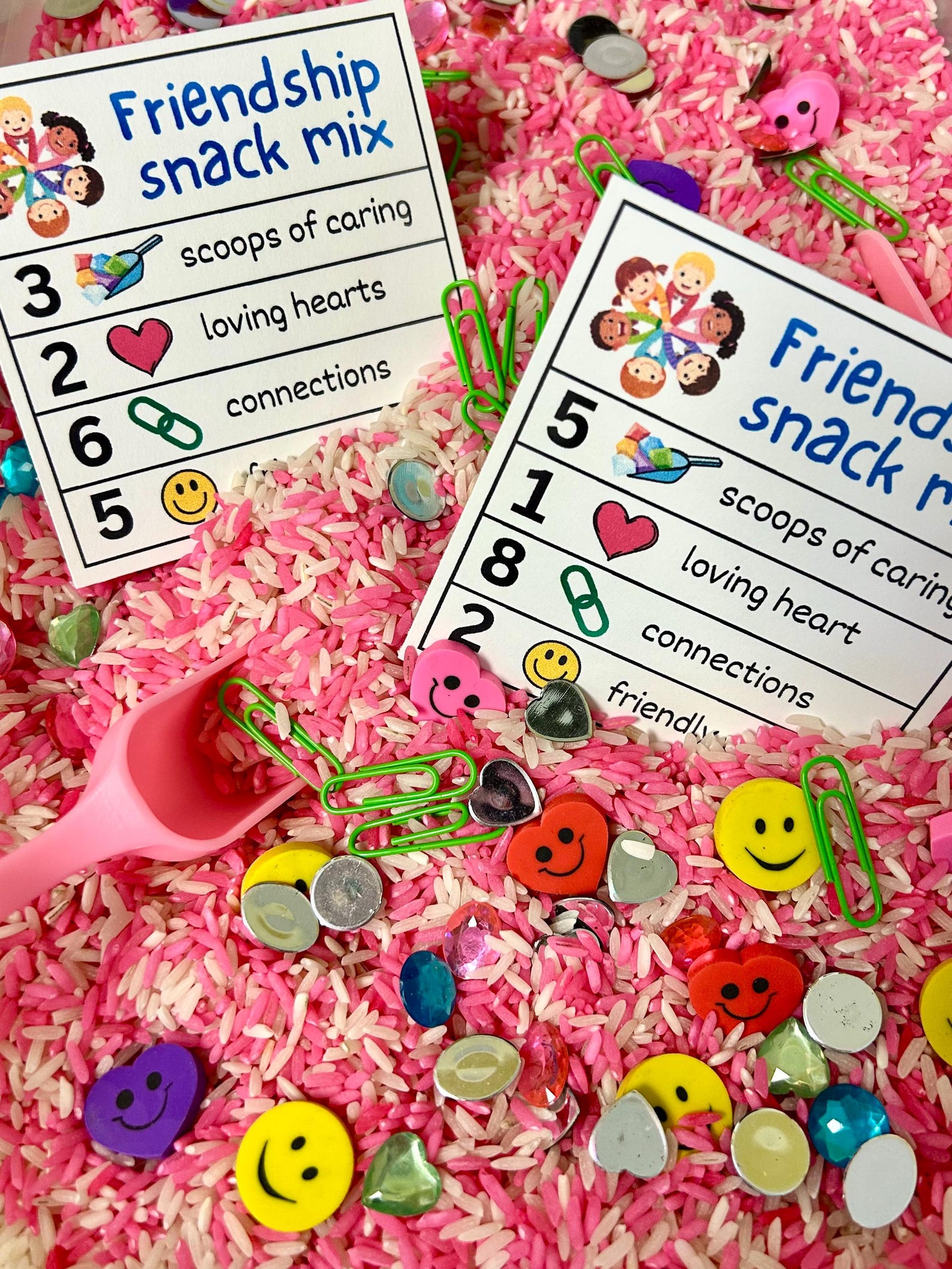 Friendship Snack Mix Recipe Cards for Preschool Sensory Bin - Etsy