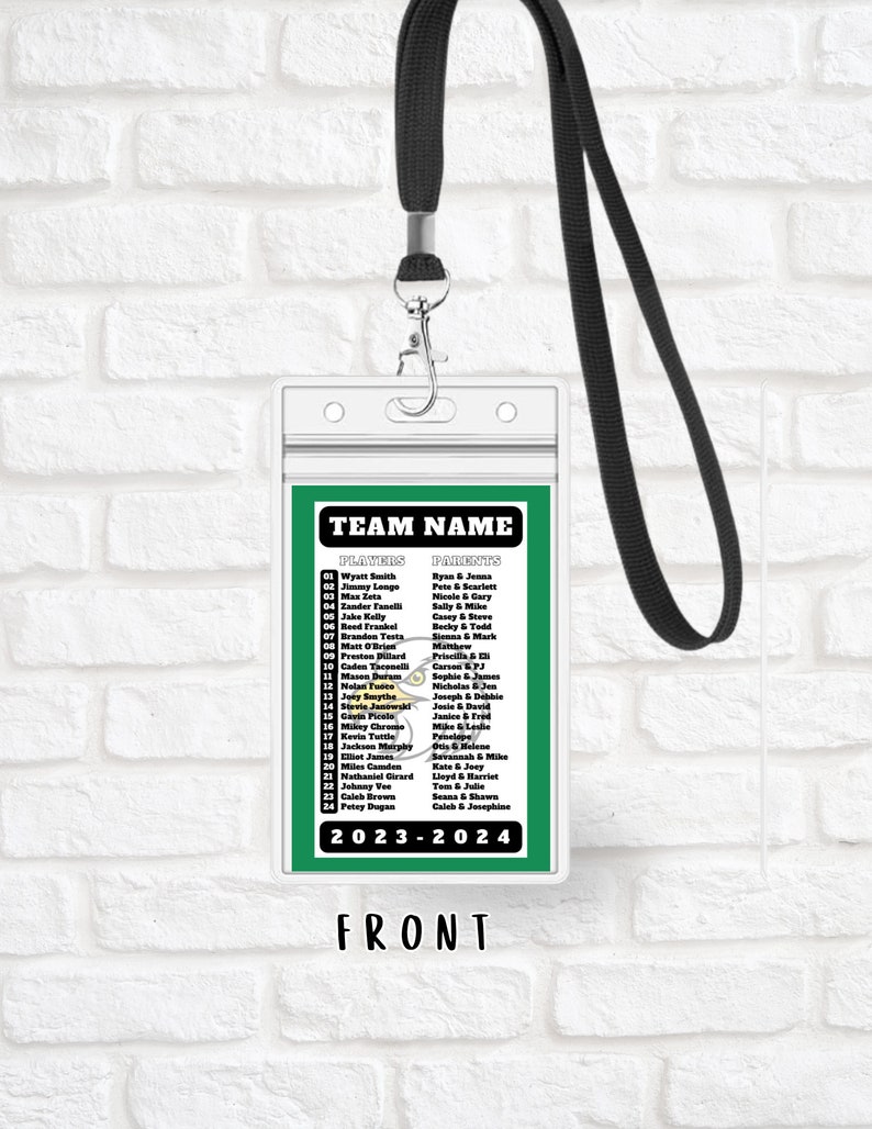 Editable Team Roster Card Template: Canva Design (digital Download) #1 ...