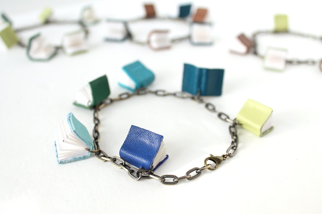 Mini Book Bracelets in Limited Edition Colors Chain With Tiny - Etsy
