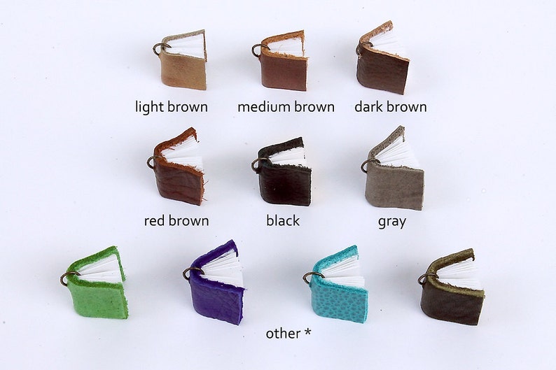 Mini Book Drop Earrings Tiny Real Leather and Paper Book - Etsy