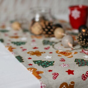Christmas Accent Large Tablecloth, Christmas Linen Tablecloths ...