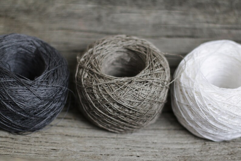 Linen Yarn Natural Grey Linen Thread 100% Pure Linen Natural - Etsy