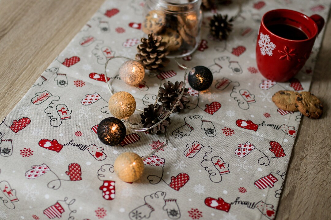 Christmas Linen Table Runner for Christmas Table Decor or Christmas ...