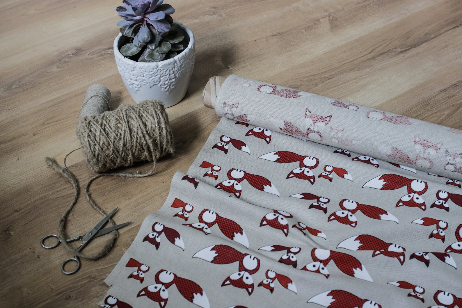 Drawstring Fox Bag: Christmas Gift Bag Linen Fox Bag Holiday - Etsy