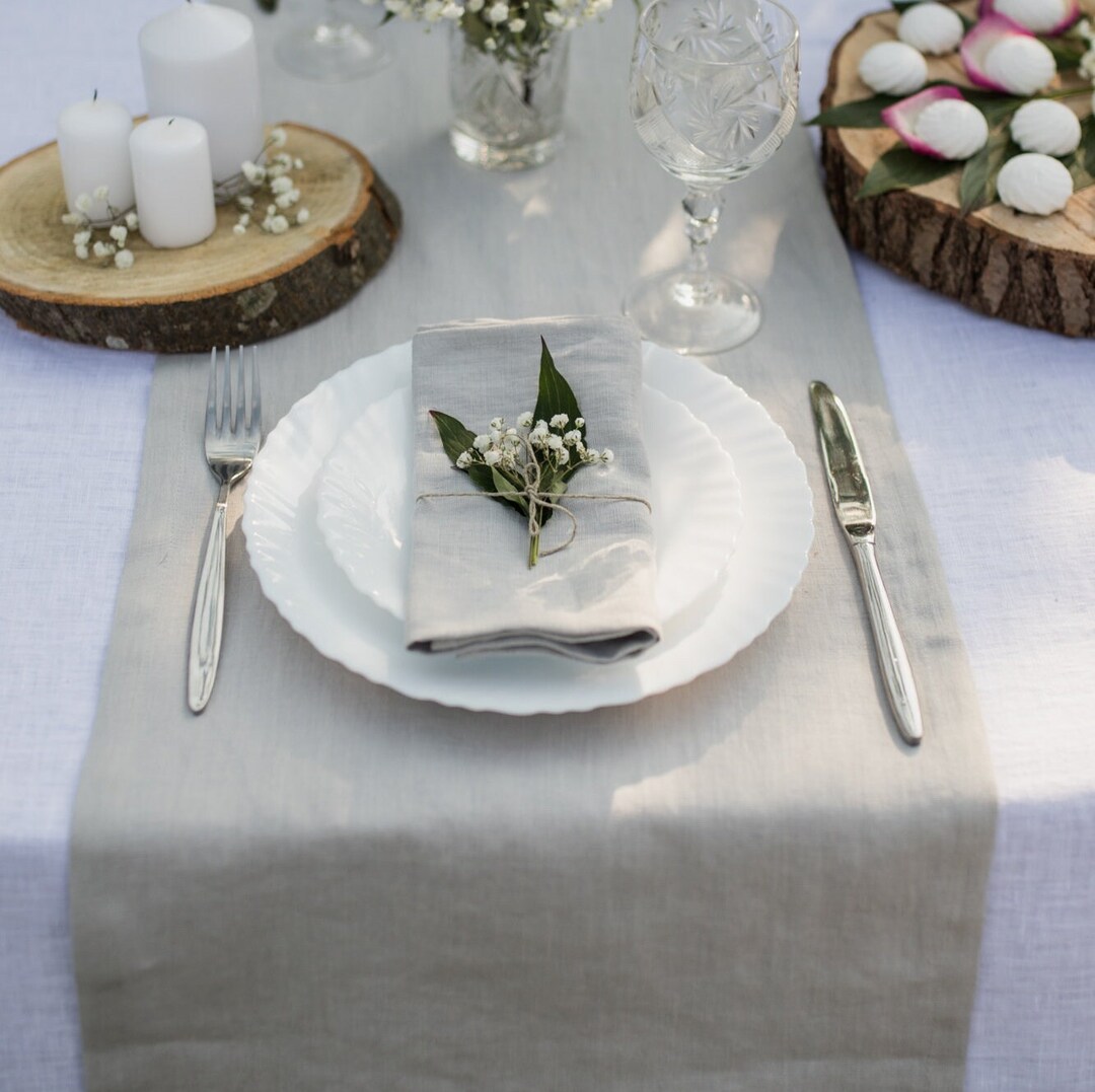 Light Gray Linen Wedding Napkins, Flax Cloth Napkins, Wedding Reception ...