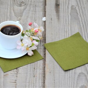 Set Navy Blue Linen Fabric Coasters, Eco Friendly Coasters, Wedding ...