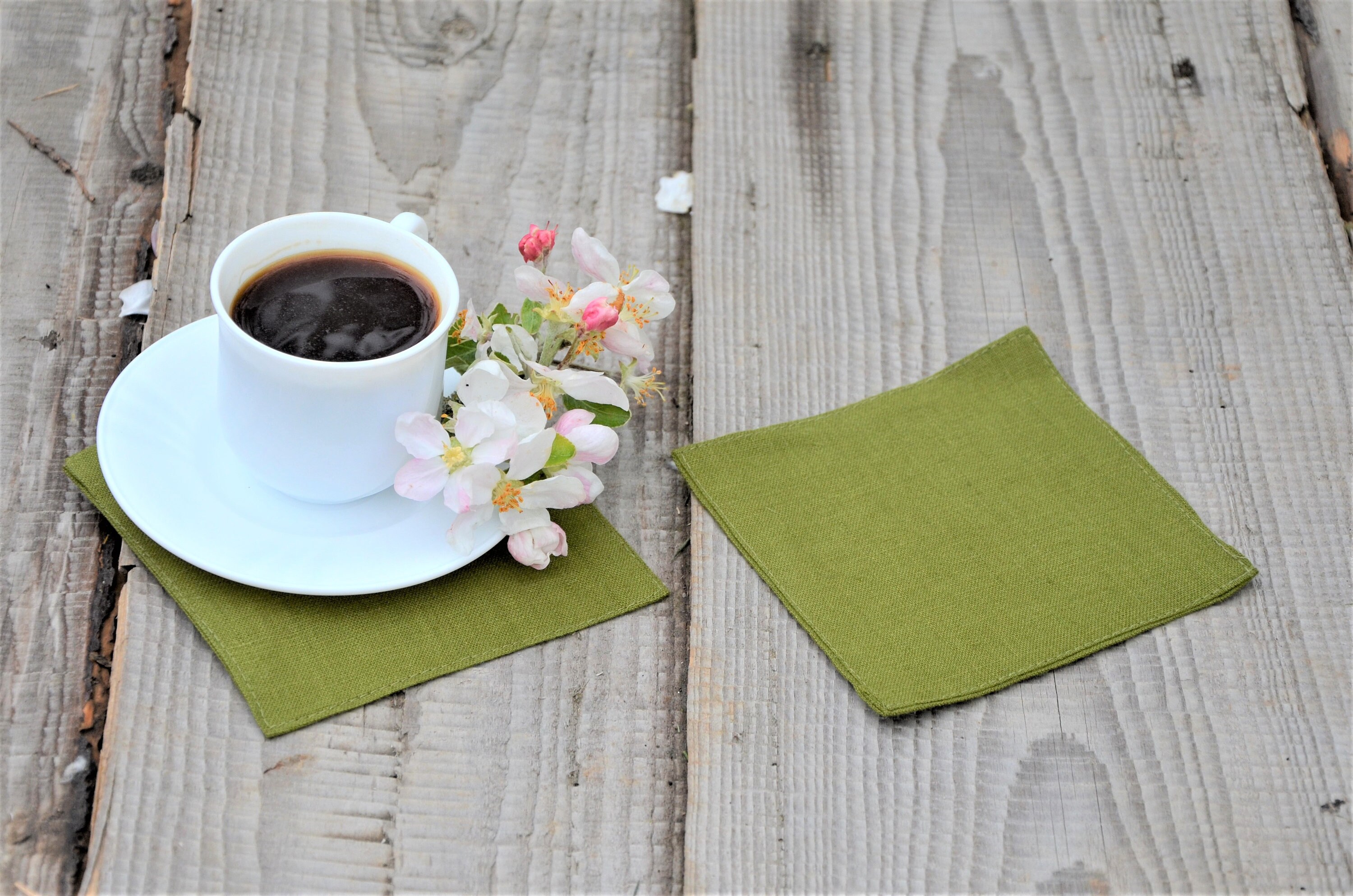 Set Plaid Fabric Coasters, Eco Friendly Gingham Coasters, Wedding Drink ...