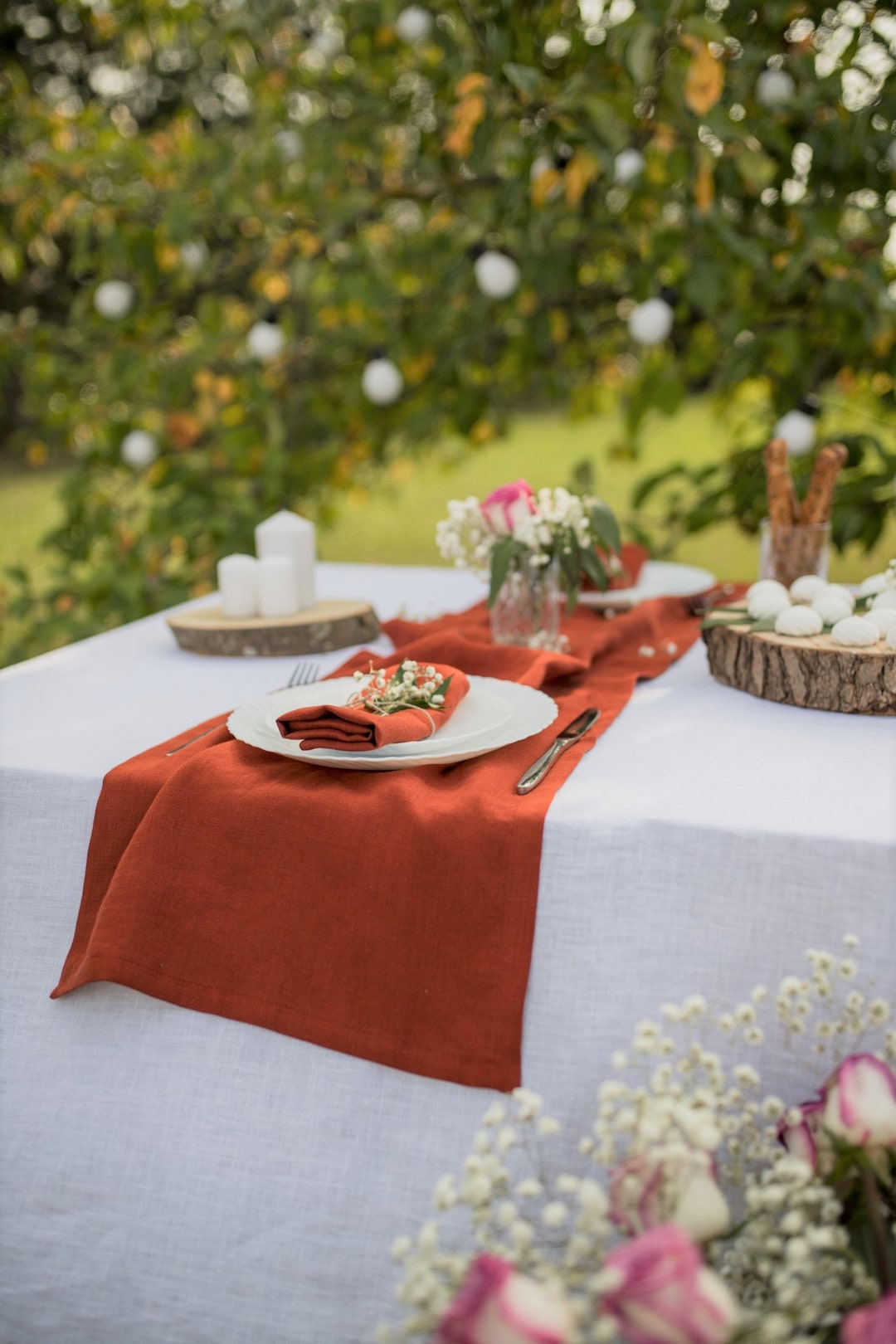 Burnt Orange Terracotta Wedding Table Runner Fall Wedding Orange Linen Table Runners Orange Table Topper Table Runner Linen Tablecloth Etsy Canada