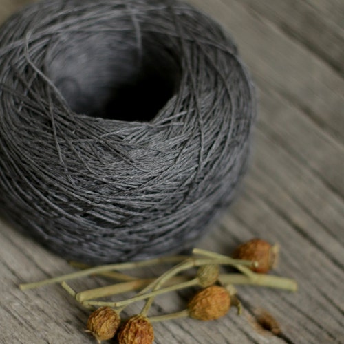 Linen Yarn Natural Grey Linen Thread 100% Pure Linen Natural - Etsy