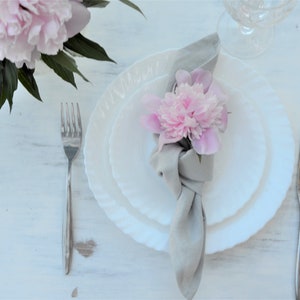 Ash Purple Linen Cloth Napkins for Wedding, Soft Washed Linen Napkins ...