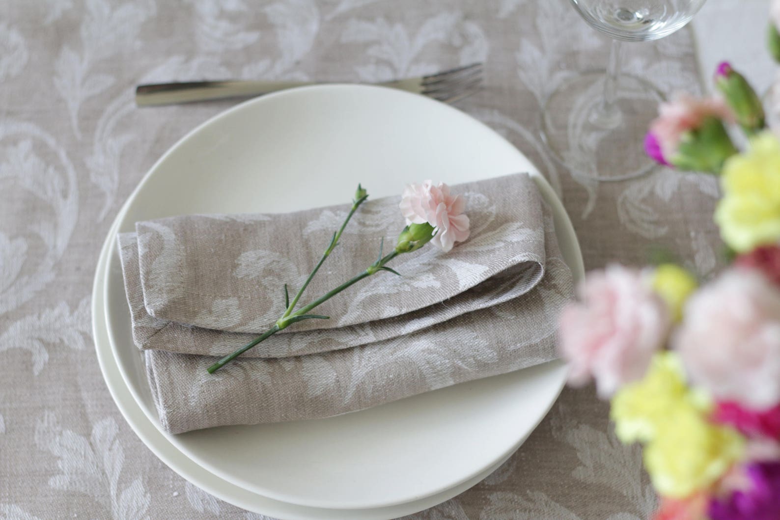 Handmade Linen Floral Napkin (16 Inch), Thick Flax Table Napkins - Etsy